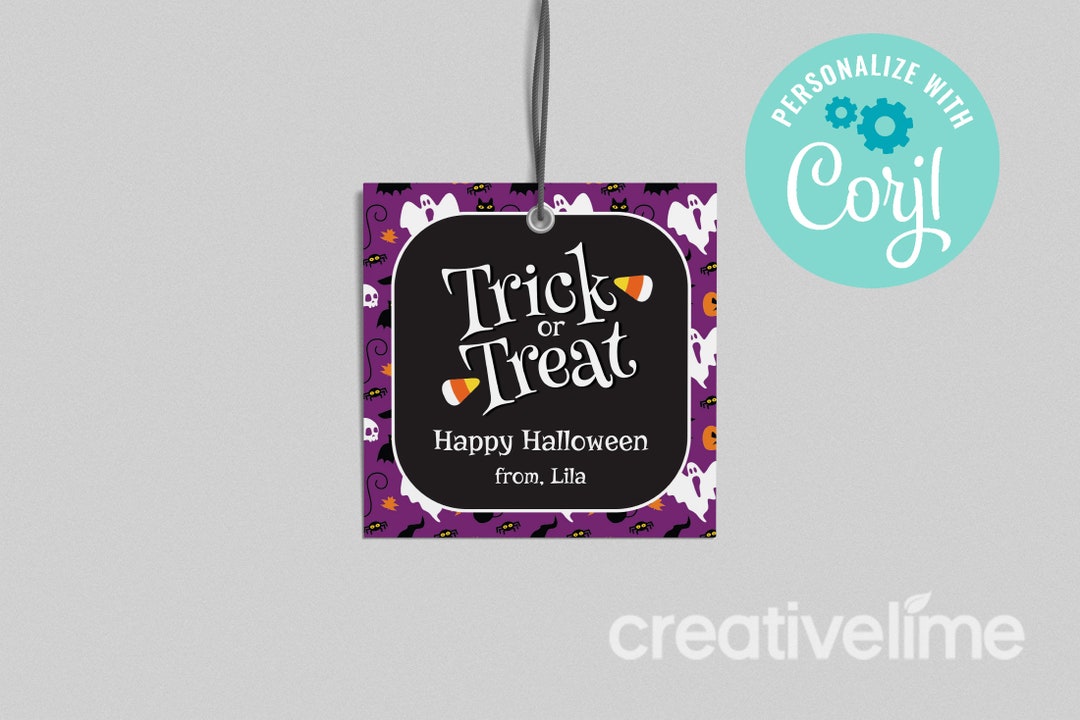 Editable Halloween Gift Tag Template, Spooky Treat Bag Tag (instant ...
