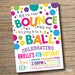 WE EDIT, You Print Bouncy Ball Birthday Party Invitation, Bouncy Ball ...