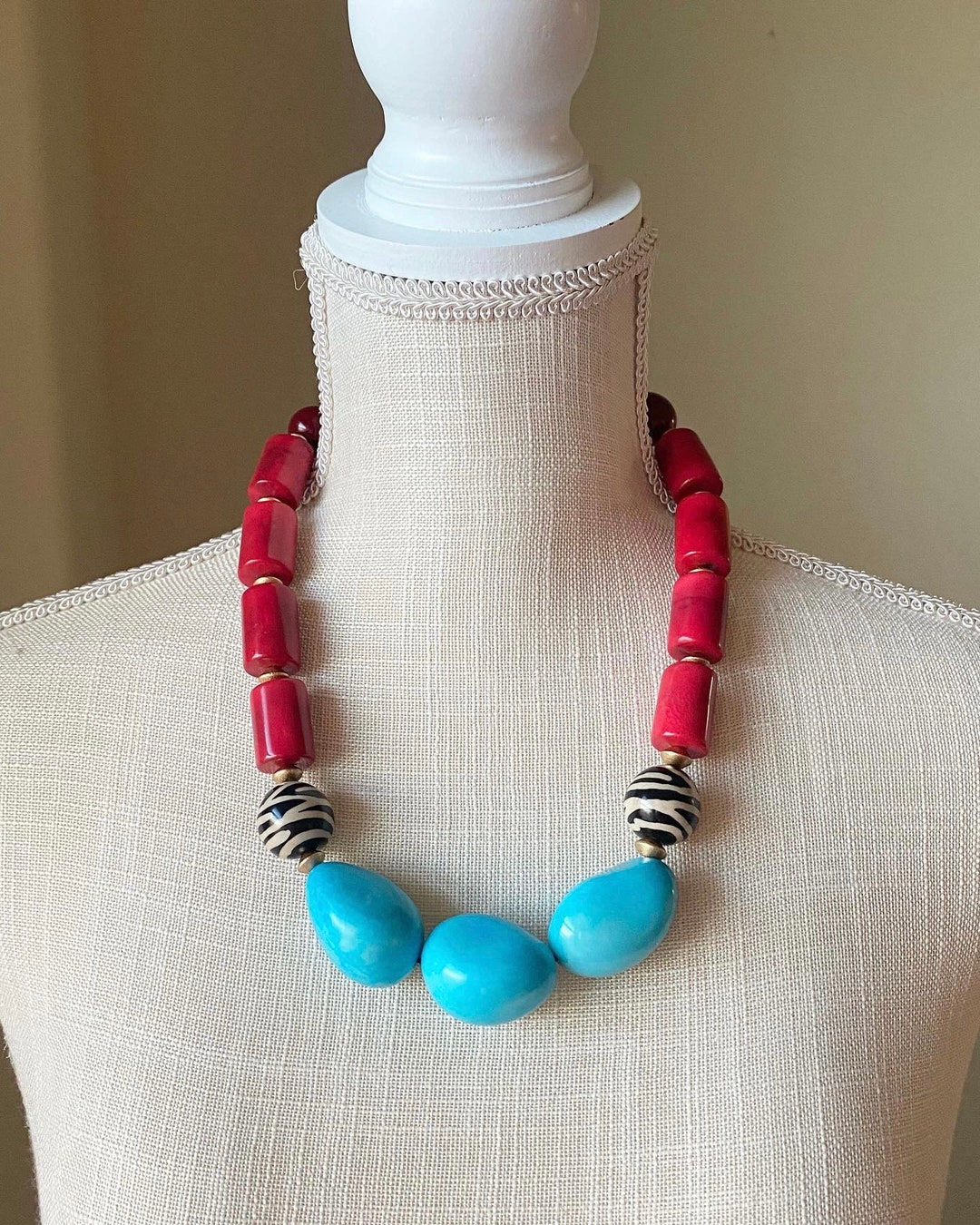 Maasai Mara Collection| Lake Nakuru Necklace| Tagua Necklace| Turquoise ...