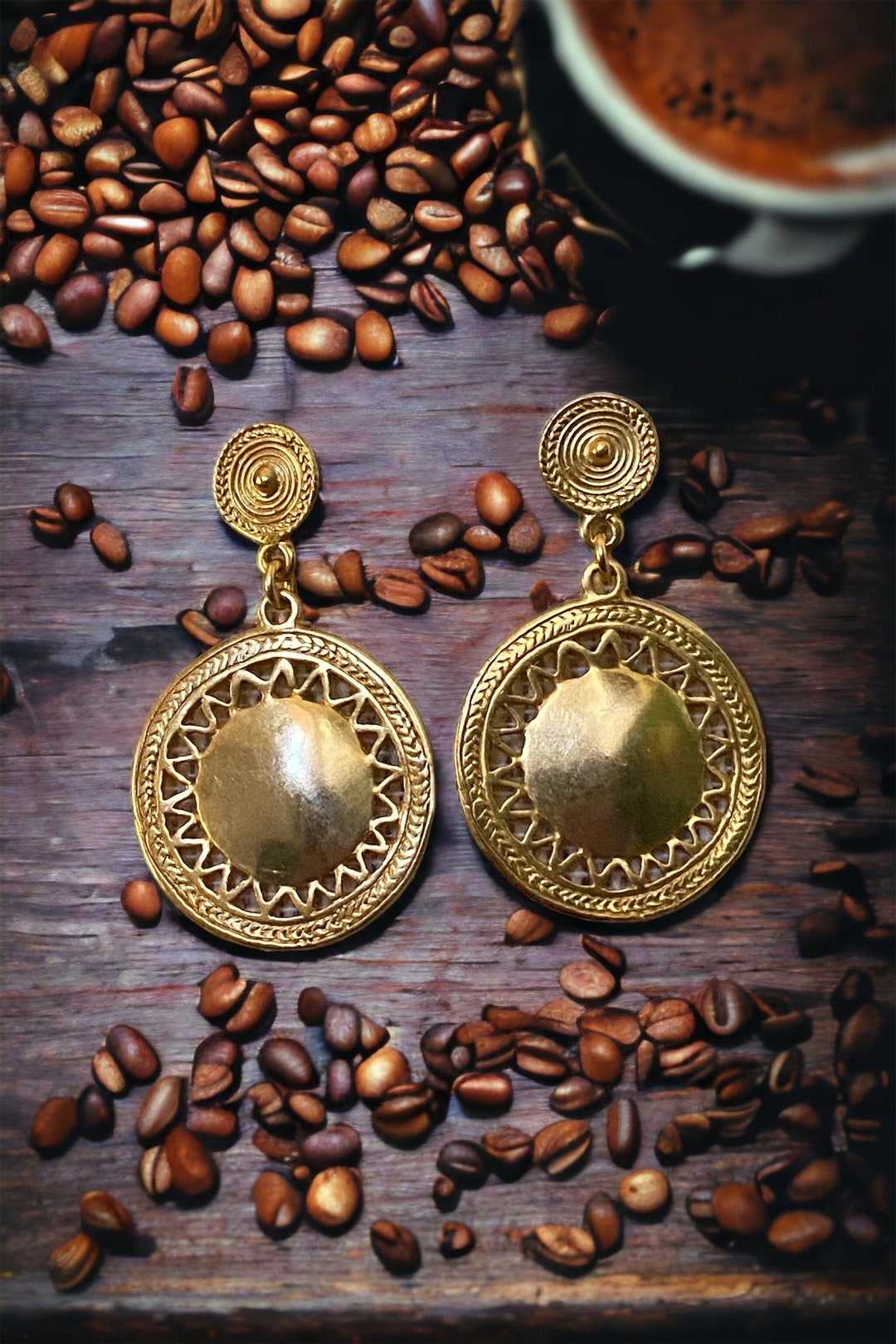 Pre Columbian Earrings 24K Gold Plated Earrings Pre Columbian Jewelry ...