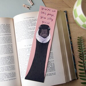 This Page You Silly Goose Bookmark, Digitally Illustrated Funny Bird ...