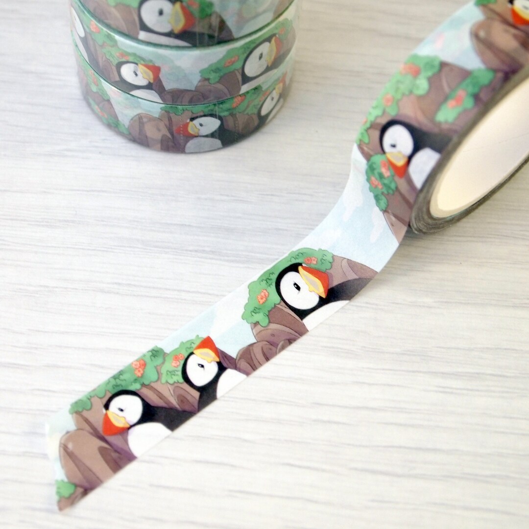 Puffin Bird Washi Tape Decorative Patterned Paper Craft Tape Perfect ...