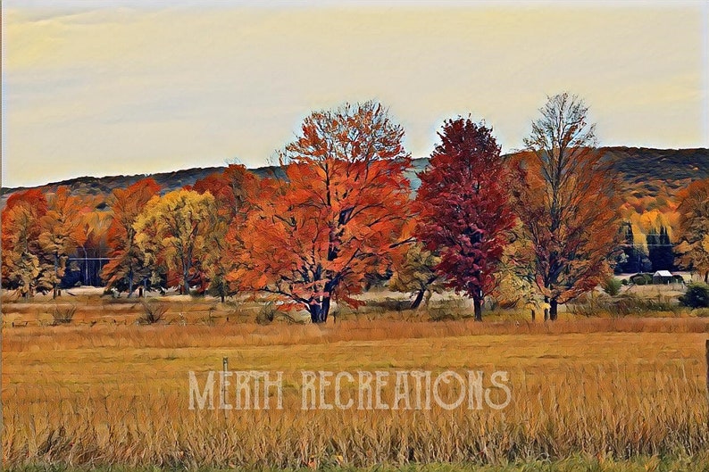 Michigan Fall Field Set of 2 Art Prints, Instant Download, Wall Art ...