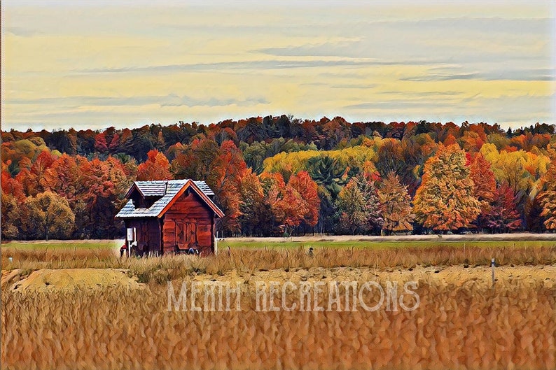 Michigan Fall Field Set of 2 Art Prints, Instant Download, Wall Art ...