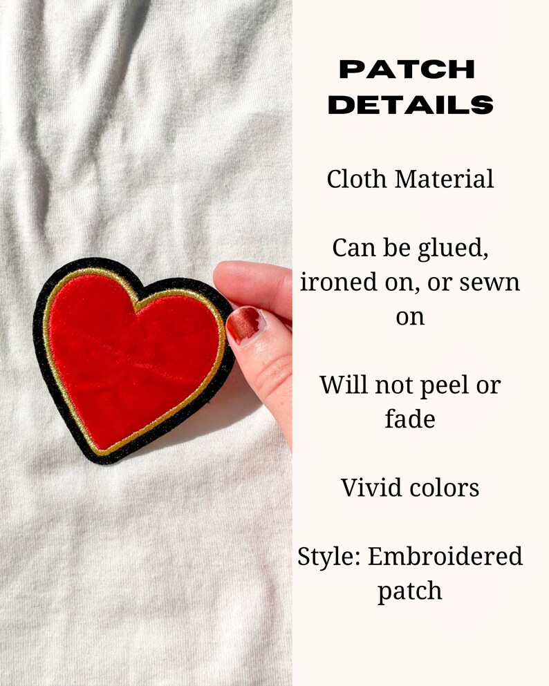 Heart Patch Iron on Red Heart Patch Embroidered Patch Sew on - Etsy