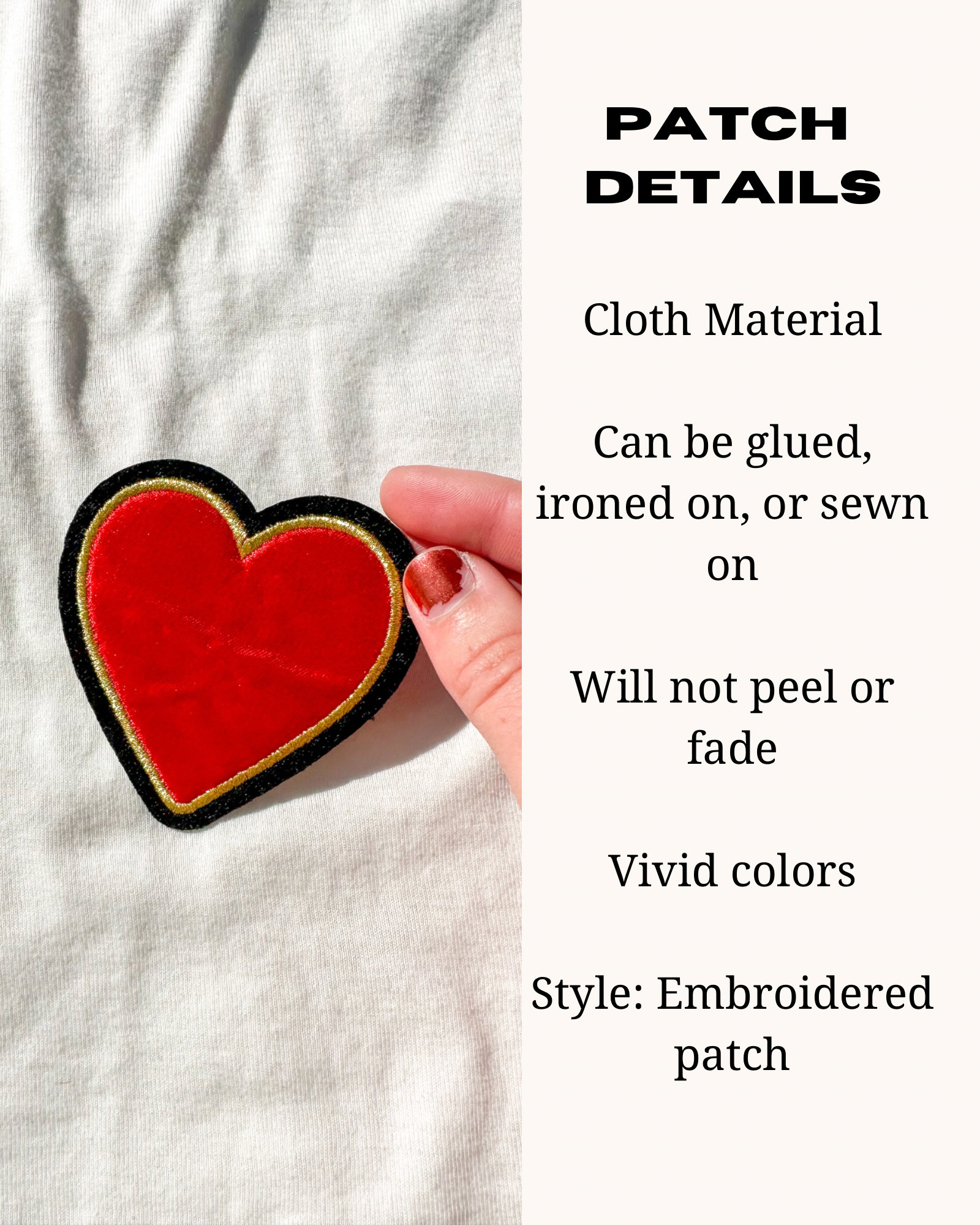 Heart Patch Iron on Red Heart Patch Embroidered Patch Sew on - Etsy