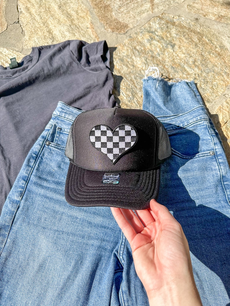 Checkered Trucker Hat Retro Cowgirl Trucker Hat Vintage Theme - Etsy
