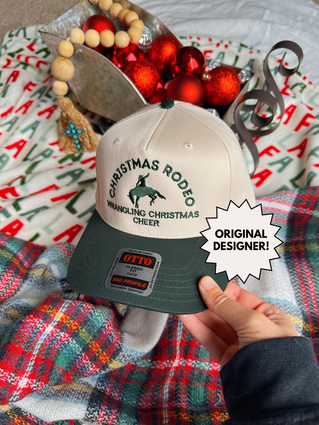 Christmas Rodeo Trucker Hat Retro Trucker Hat Holiday Hat Gift for Her ...