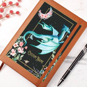 Custom Mythological Dragons Travel Journal, Leather Notebook, Dragon ...