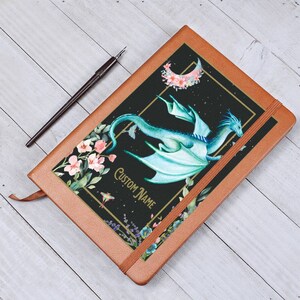 Custom Mythological Dragons Travel Journal, Leather Notebook, Dragon ...