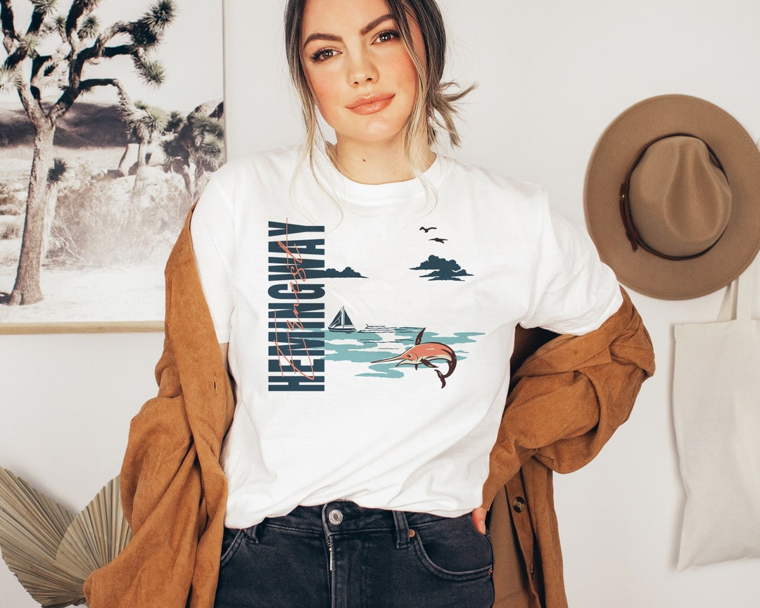 Hemingway Shirt Ernest Hemingway Old Man and Sea Tshirt Book Lover ...