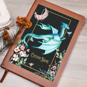 Custom Mythological Dragons Travel Journal, Leather Notebook, Dragon ...