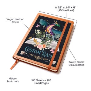 Custom Dragon Notebook, Mythological Dragons, Rustic Journal, Vintage ...