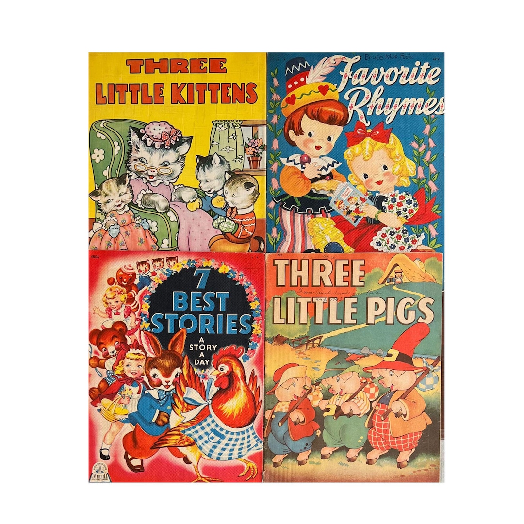 Vintage 1950s Children's Books Set of 4 – Three Little Kittens ...