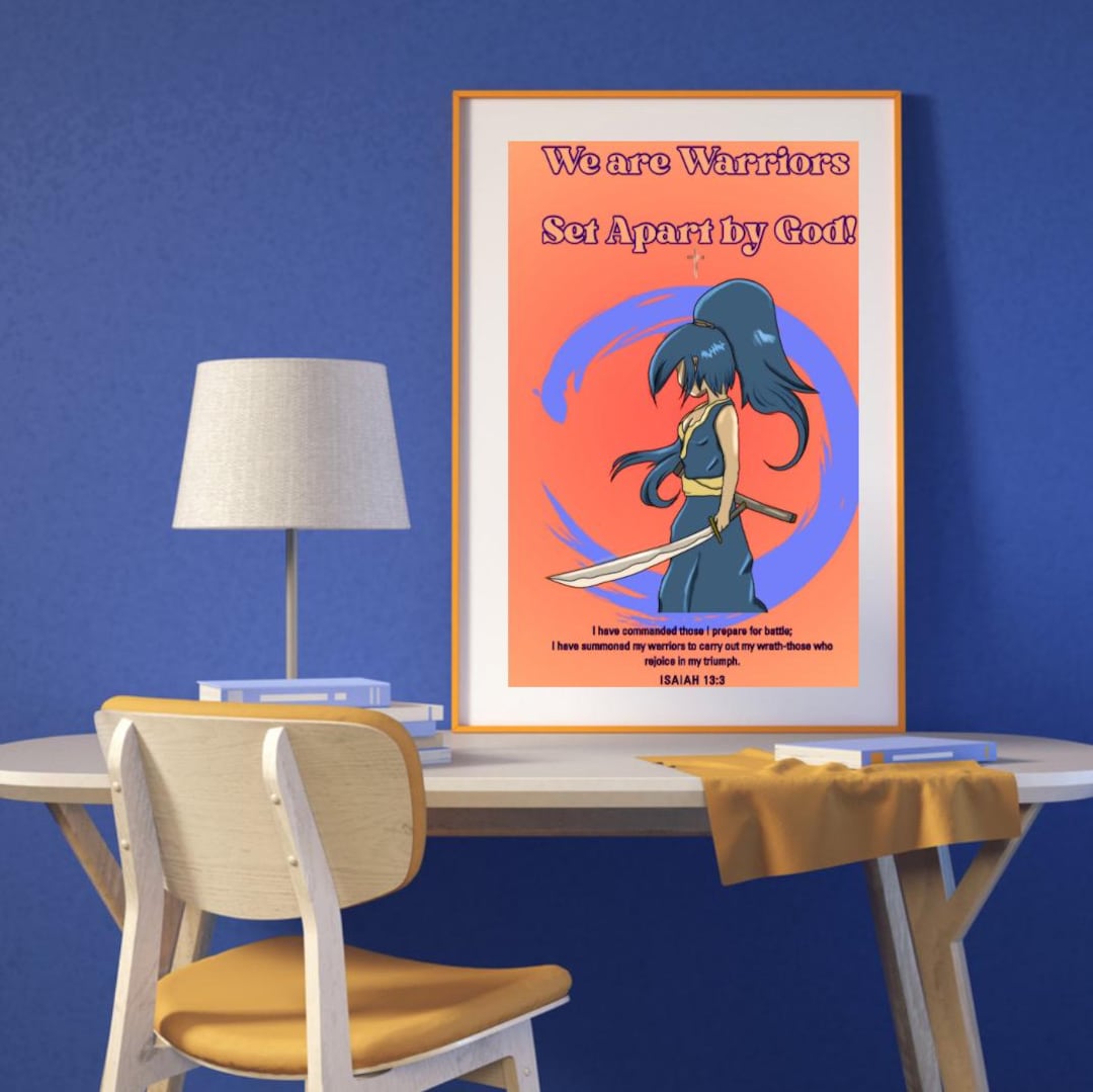 Anime Ninja Christian Bible Verse Print: Positive Warrior Art (digital ...