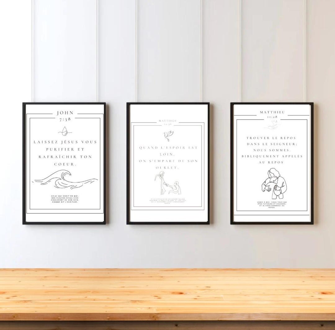 Christian Wall Art Bundle 8.5x11", Religious Line Art, Line Art Bible ...