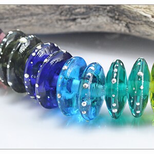 Lampwork Disc Beads, Multi Colour 14mm Glass Discs Eight Pairs ...