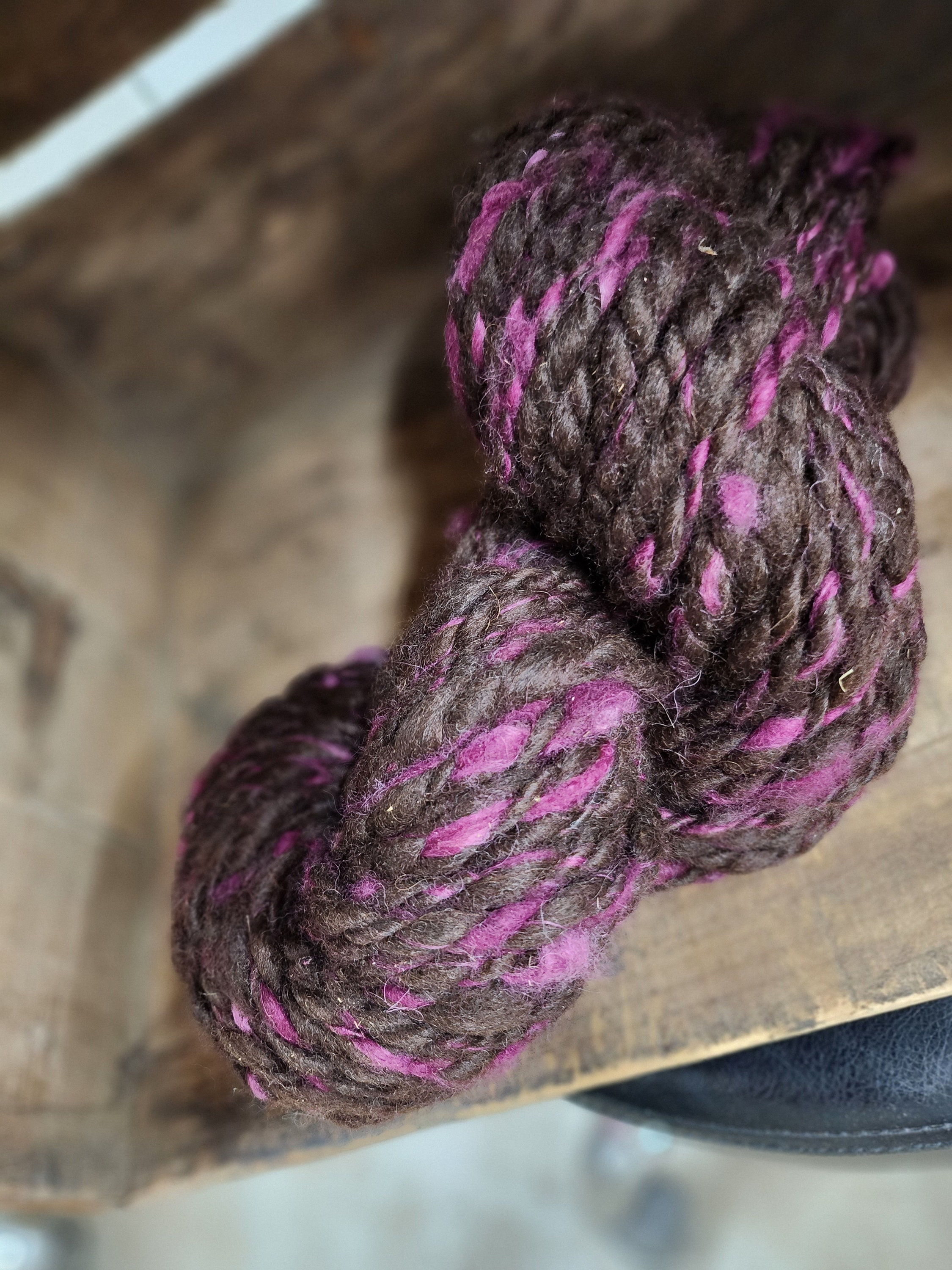 Handspun Bulky Alpaca Yarn- 'chocolate & Wine' - Etsy