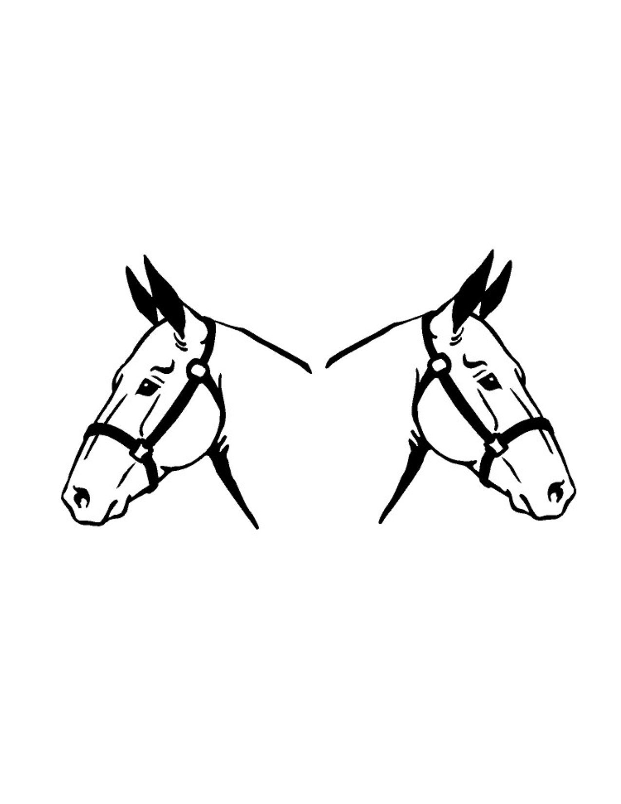 Mules Head Donkey Country Cowboy Decal - Etsy