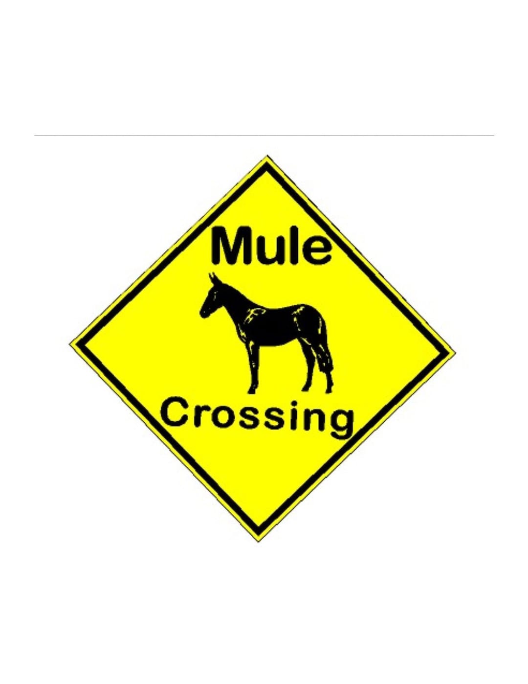 Mule Crossing Caution Sign - Etsy