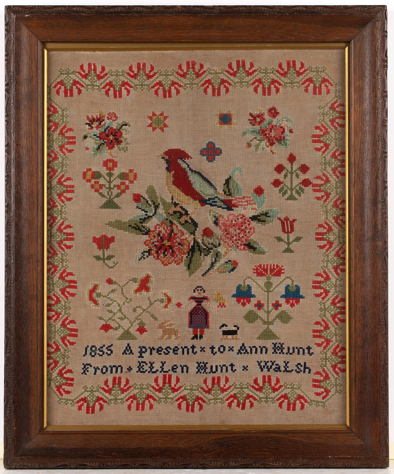 Ann Hunt From Ellen Hunt Walsh 1855 - Reproduction Sampler (PDF) - Etsy