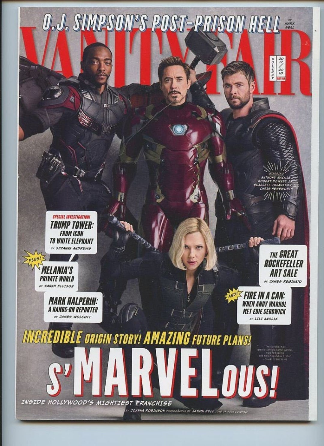 VANITY FAIR: Avengers Infinity War Cover (iron Man, Black Widow, Thor ...
