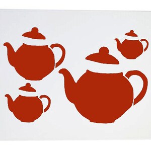 Stencil Teapot X 4... A4 Size - Etsy