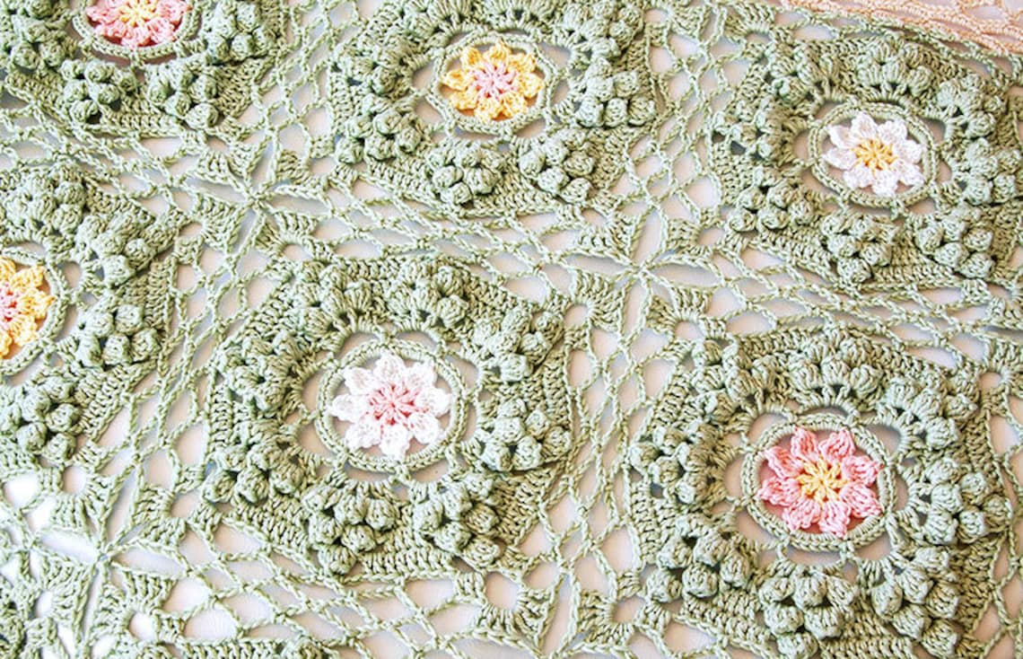 CROCHET PATTERN: Popcorn Stitch Blanket/step-by-step Crochet - Etsy