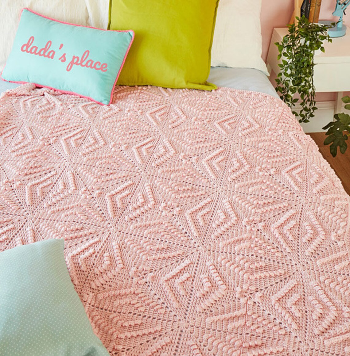 CROCHET PATTERN: Menya Blanket/popcorn Stitch Blanket/vintage - Etsy