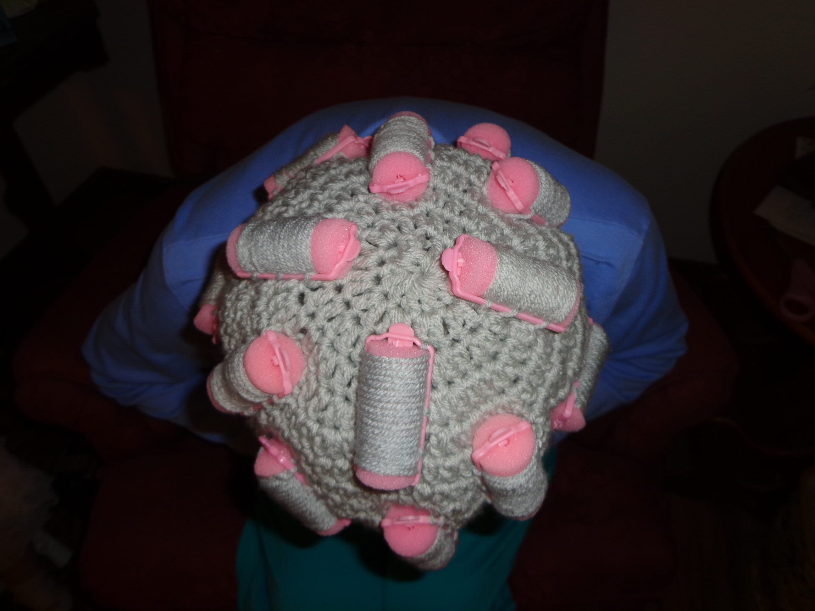 Curler Hat, Little Old Lady Hat, Gag Gift, Wig Hat, Chemo Hat, Costume ...