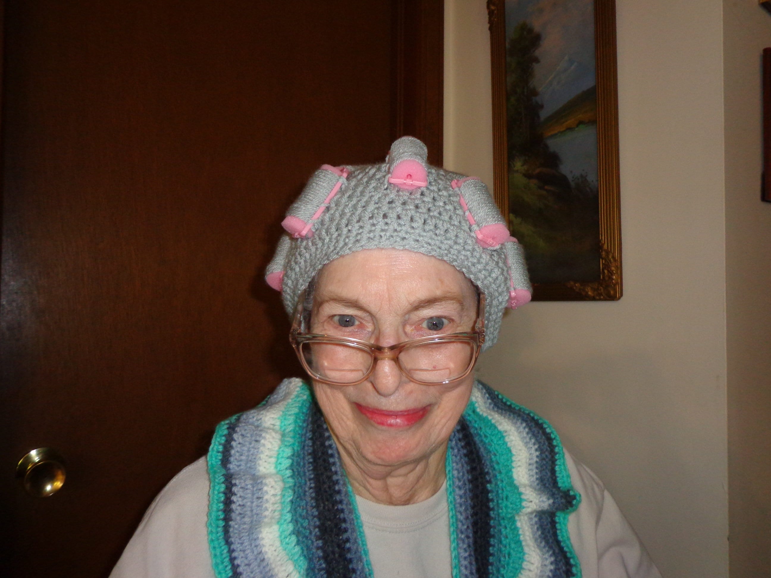 Curler Hat, Little Old Lady Hat, Gag Gift, Wig Hat, Chemo Hat, Costume ...