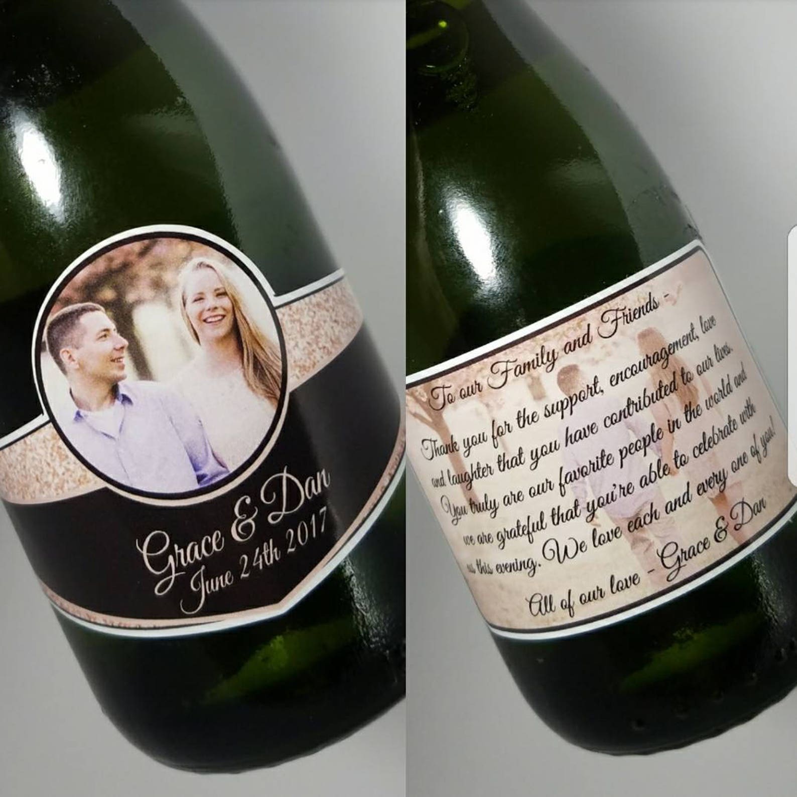 Personalized Wedding Mini Champagne Labels, Waterproof Custom Design - Etsy