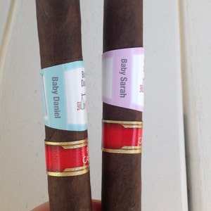 Custom Baby Shower Cigar Band Labels Favor Stork Theme Baby Cigar ...