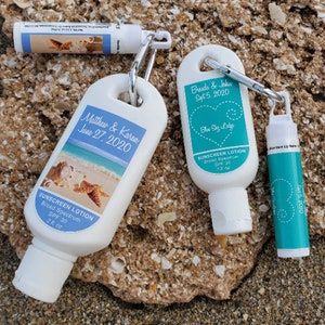 Destination Wedding 1oz or 2oz SPF30 Sunscreen Clip Cap SPF15 Lip Balm ...