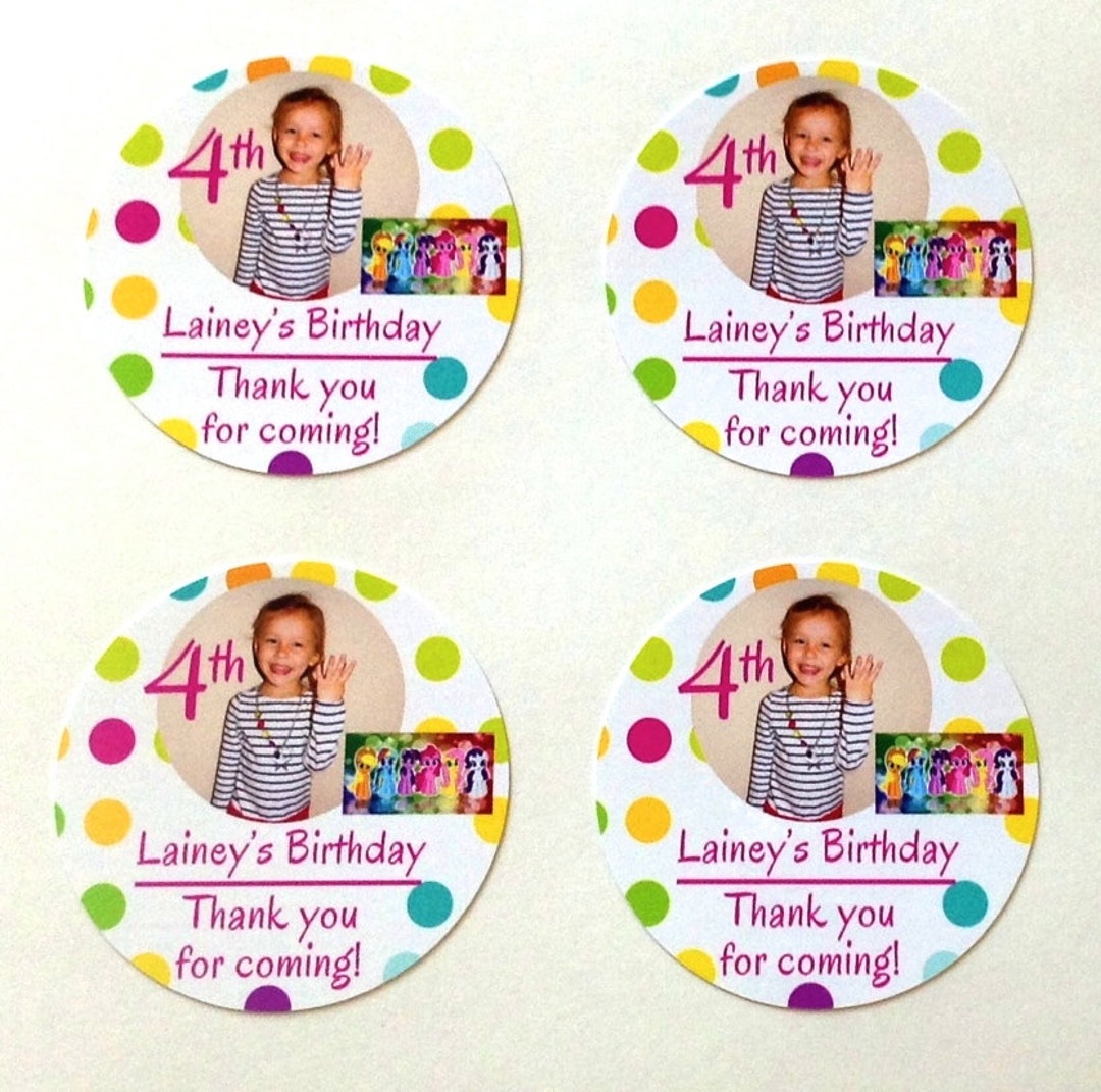 Personalized 2" Round Kid's Party Gift Bag Labels Birthday Party Favor ...