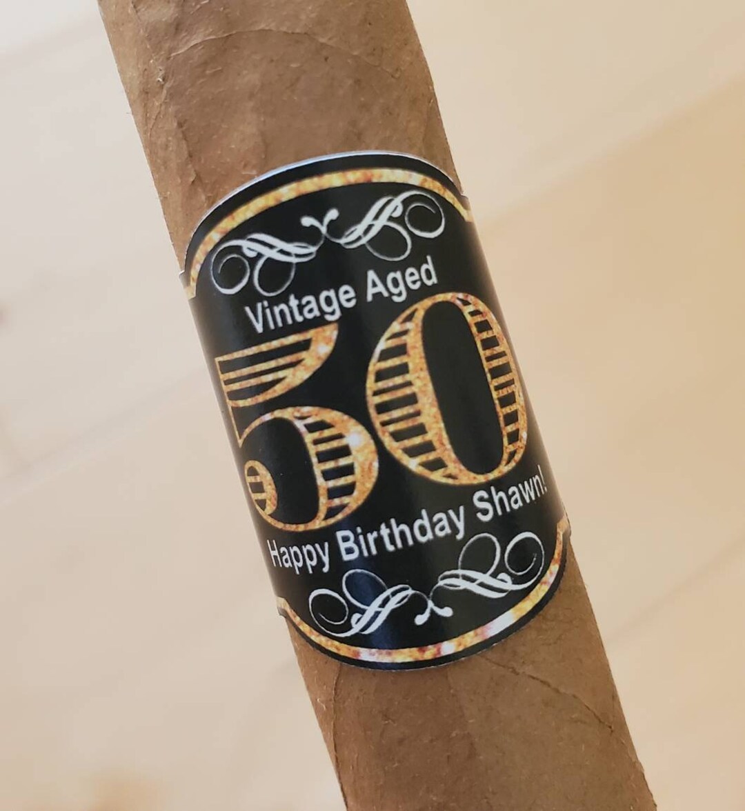 Custom Milestone Birthday Cigar Labels Party Favor 30th 40th 50th ...