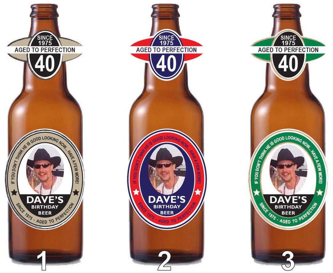 Personalized Beer Bottle Labels Birthday Beer Bottle Labels Six Pack ...