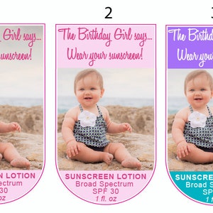 Personalized Birthday Sunscreen SPF30 Party Favor 1oz 2oz With Clip ...