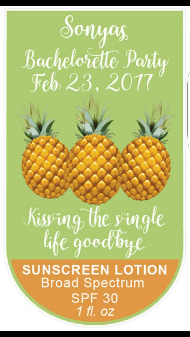 Personalized Bachelorette Party Sunscreen Favor 1oz 2oz SPF 30 | Etsy