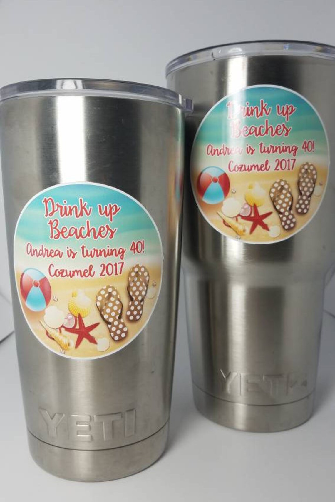 Personalized 3x3 Yeti Tumbler Waterproof Labels Drink Beaches - Etsy