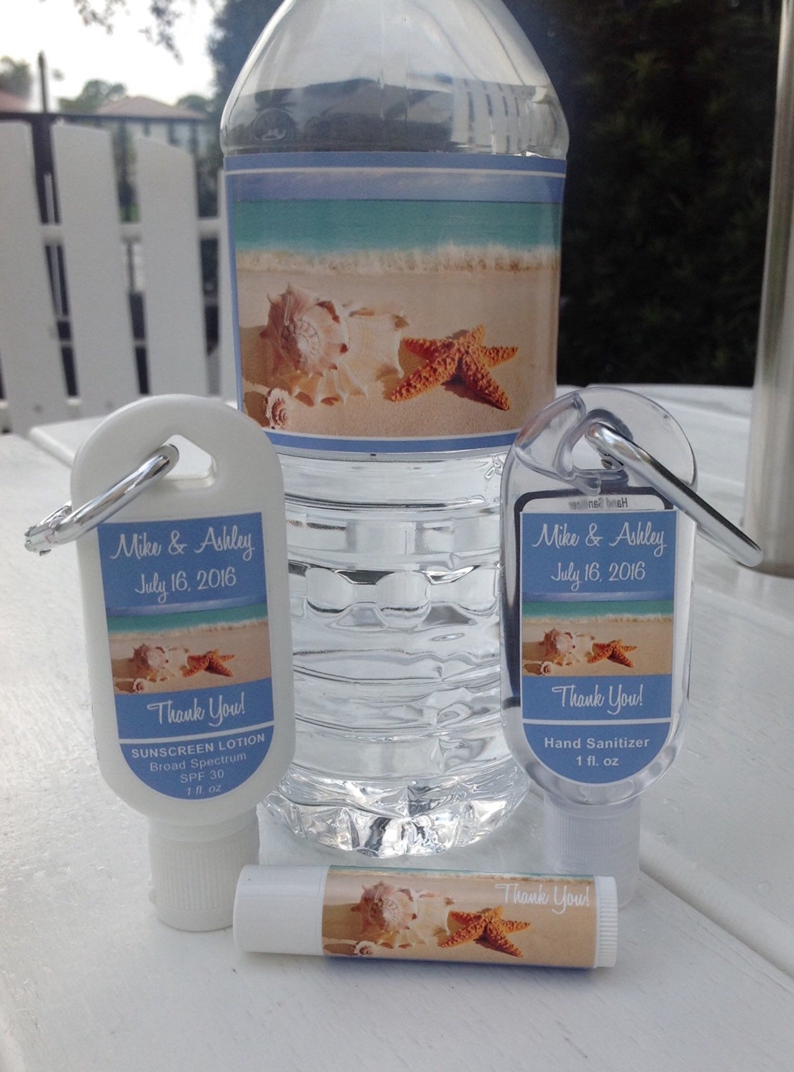 Personalized Wedding Water Bottle Labels Beach Theme Party Favor Custom ...