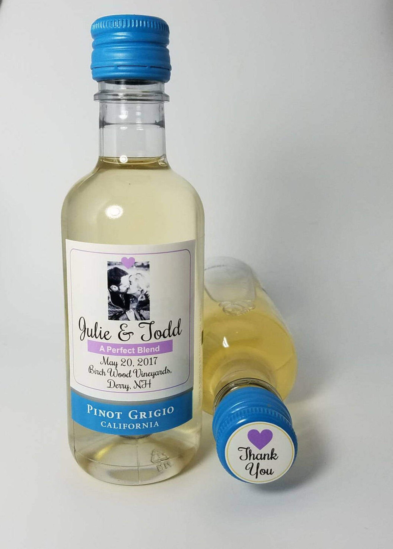 Personalized Wedding Mini Wine Photo Labels Cap Labels Party | Etsy