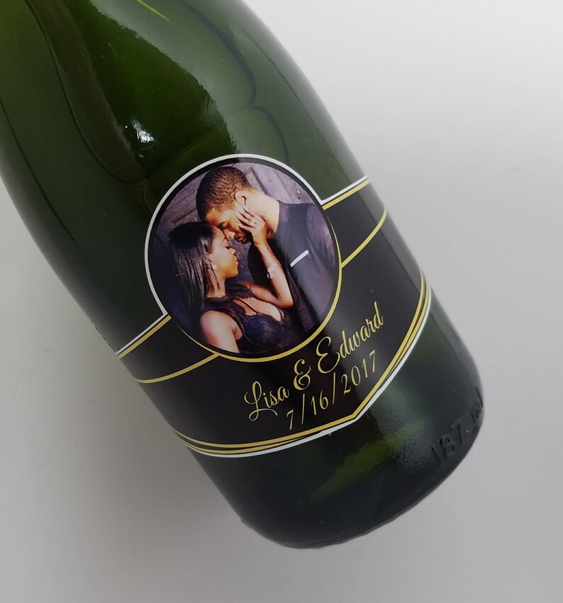 Personalized Wedding Mini Champagne Labels Set Fits 187ml | Etsy