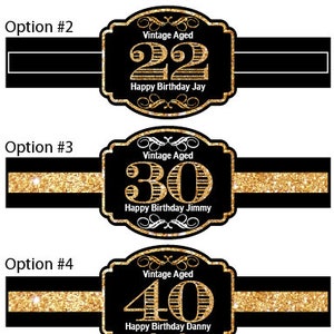 Custom Milestone Birthday Cigar Labels Party Favor 30th 40th 50th ...