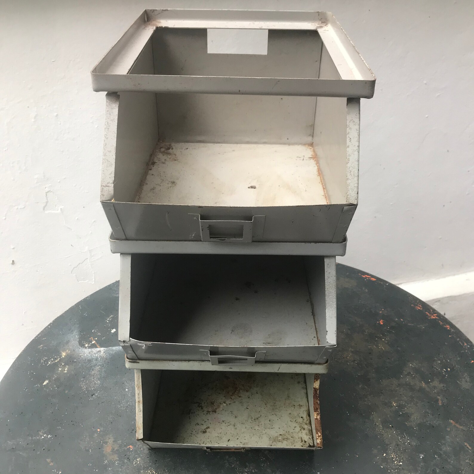 Metal Industrial Stacking Boxes Organisers - Etsy UK