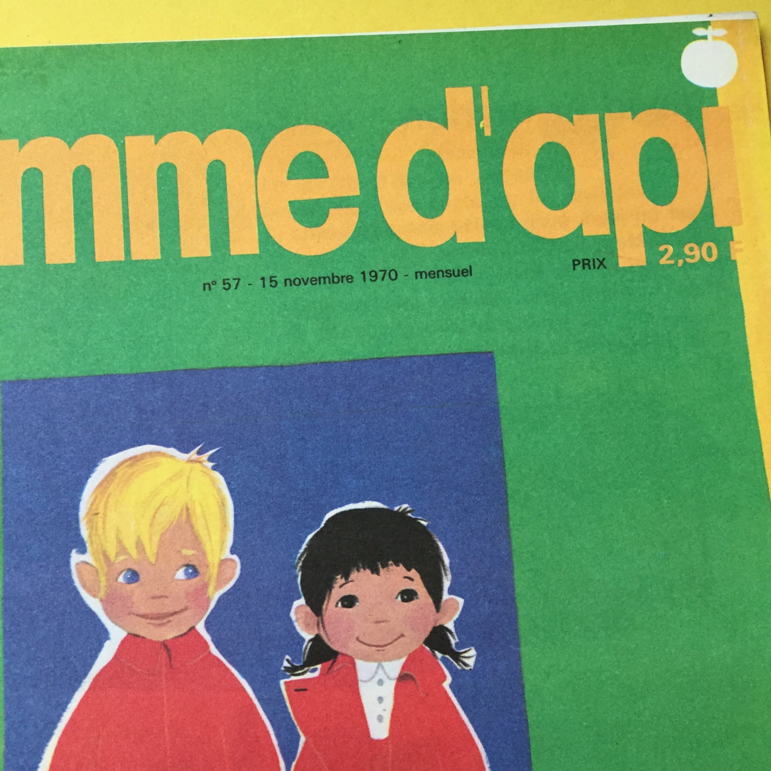 Pomme D'api Magazine Cover 1970. French Kids Poster Print. | Etsy UK
