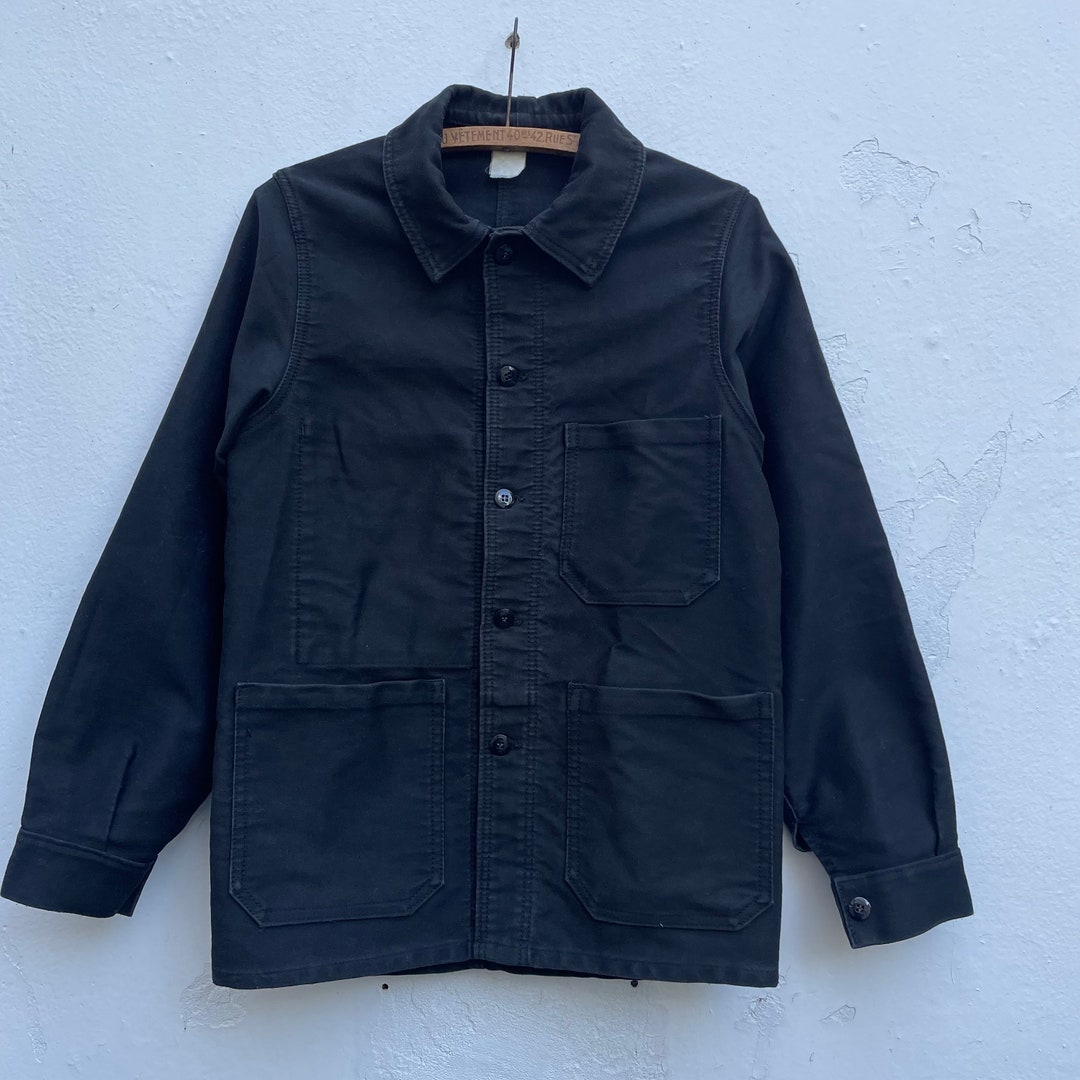 XS Le Laboureur Black Moleskin Chore Jacket - Etsy