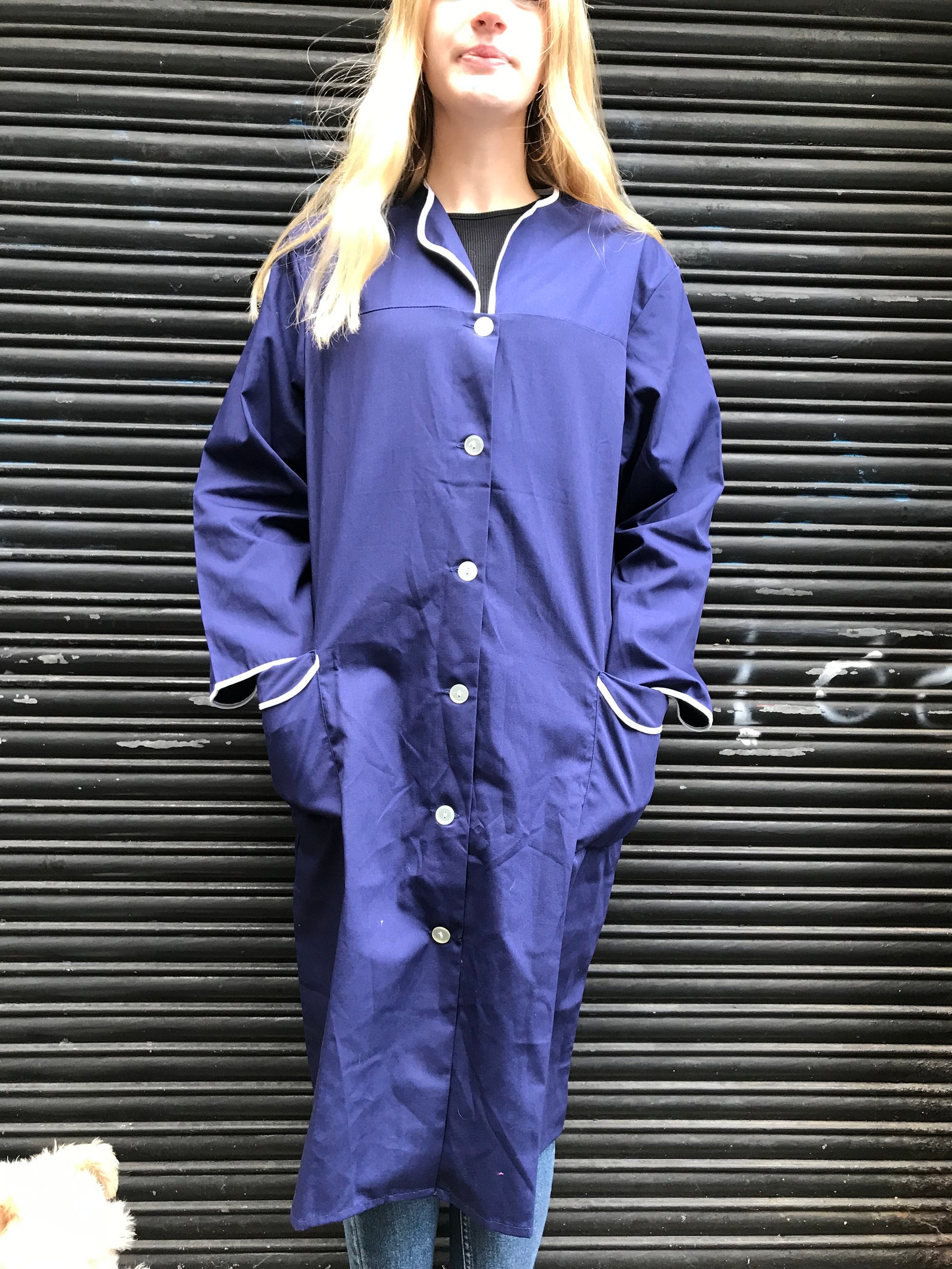 Large Dark Blue Workwear Dress - Etsy