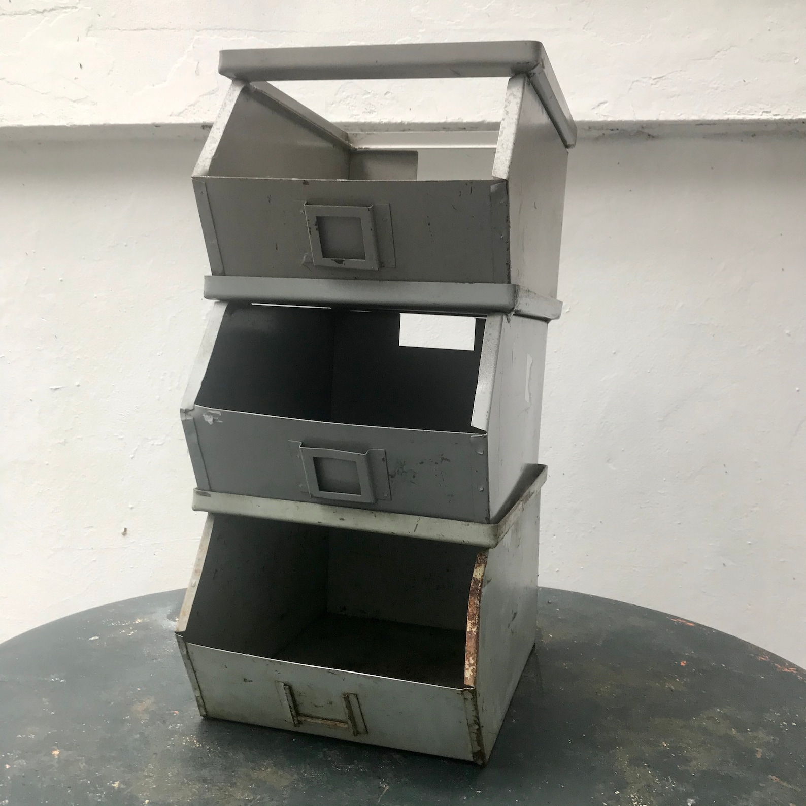 Metal Industrial Stacking Boxes Organisers - Etsy UK