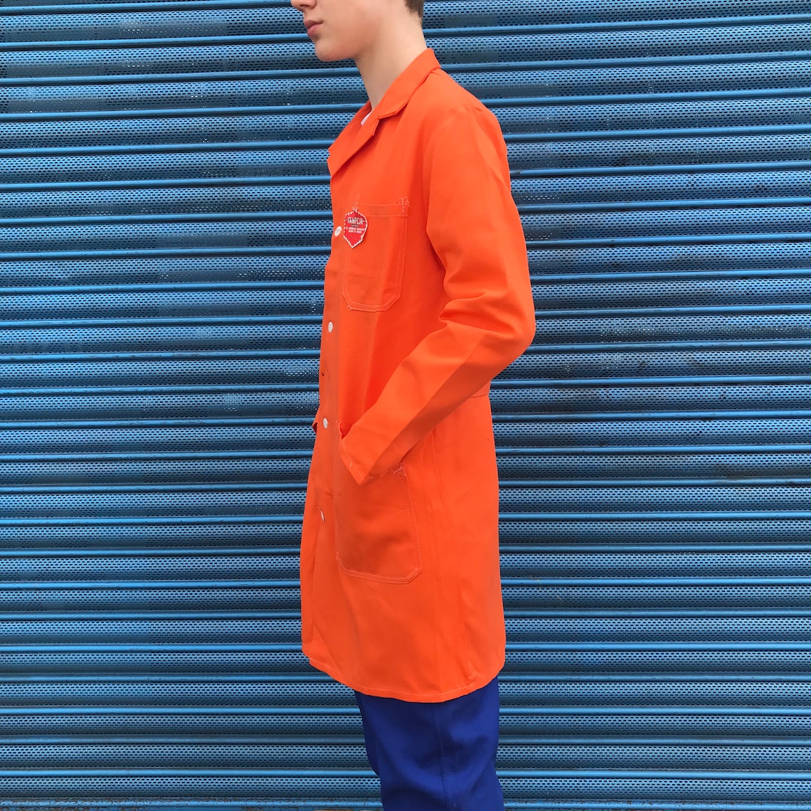 Orange Long Workwear Jacket Lab Coat 2 sizes available | Etsy
